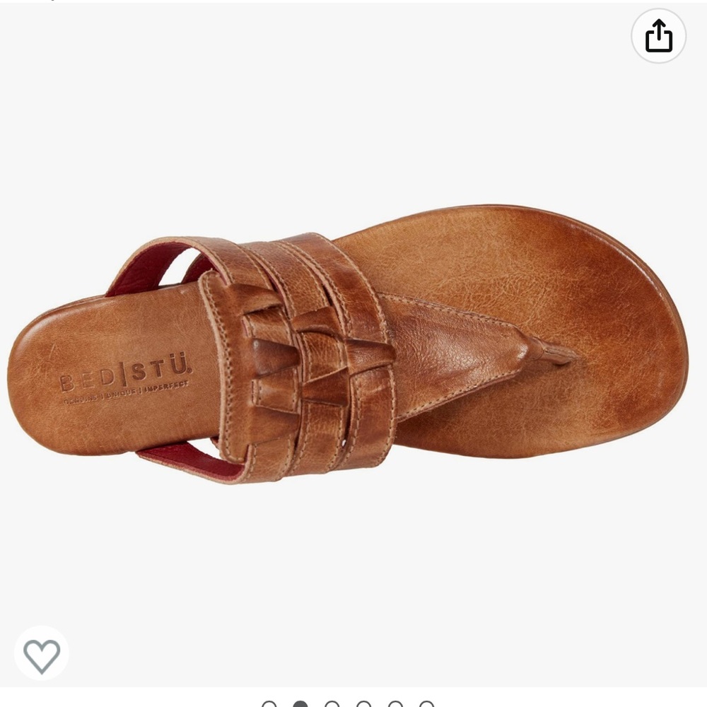 New Bed Stu Yoli Flip Flops Brown Leather Sandals Wom… - Gem